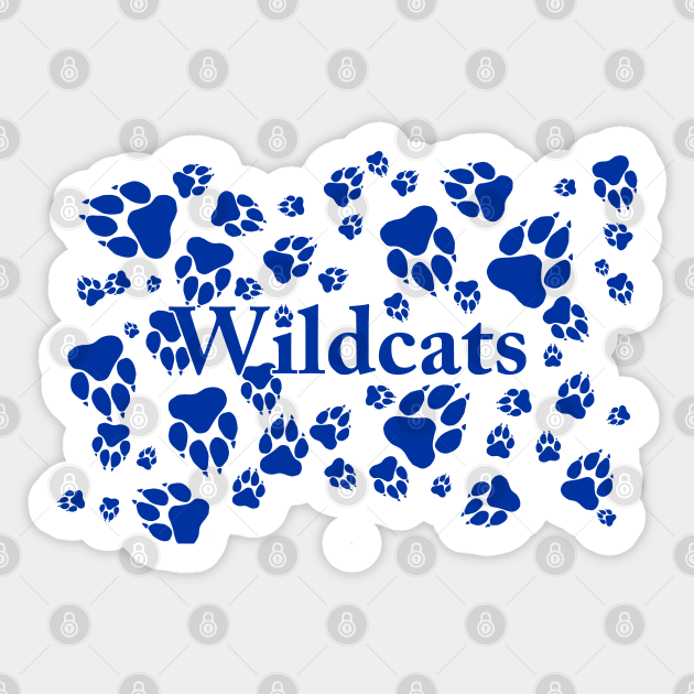 Wildcats Paw Prints Pattern Blue On White Digital Design Wildcats